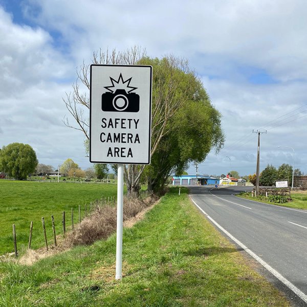 Signs for speed cameras